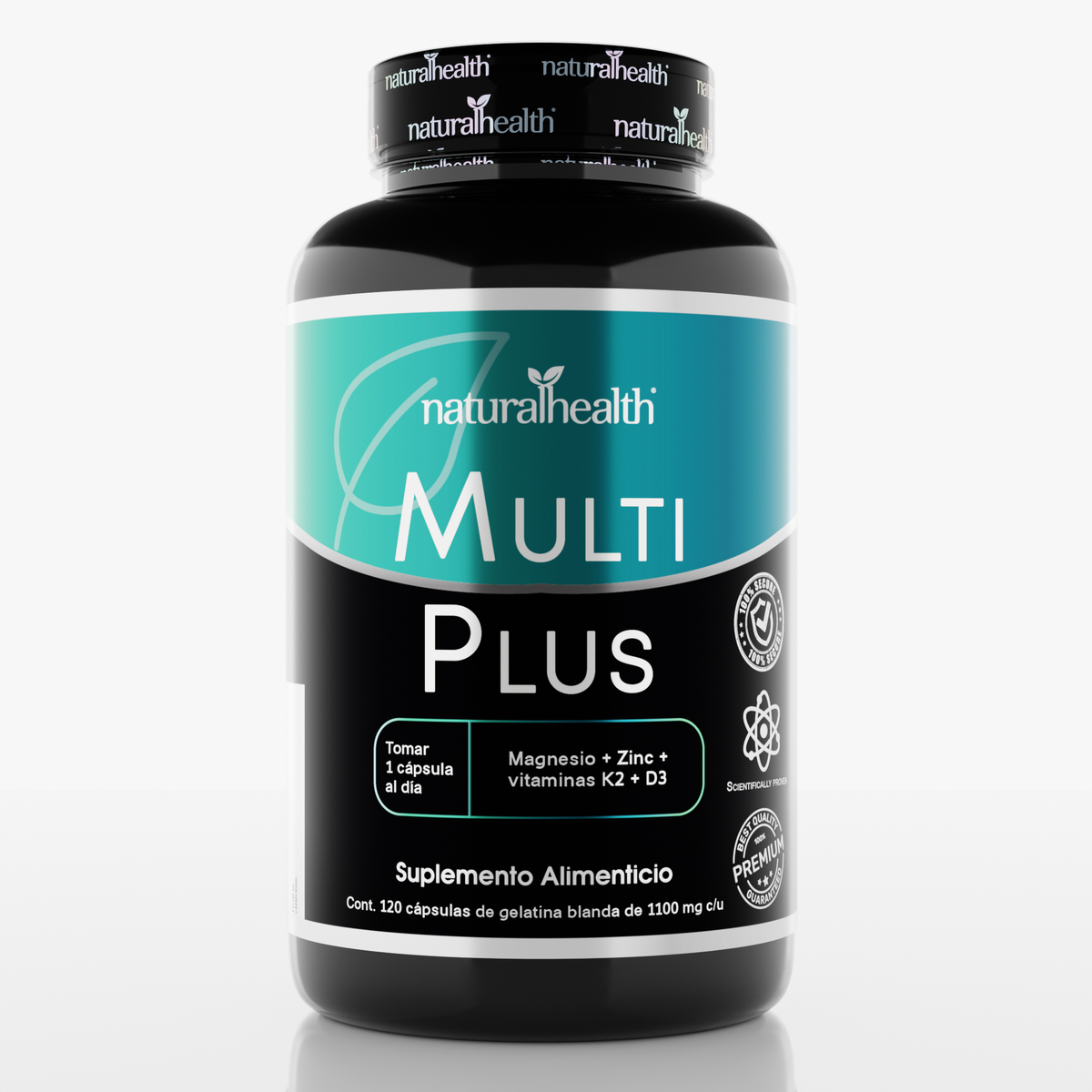 Multiplus | Multivitamínico con Magnesio, Zinc, Vitamina D3+K2 | 120 c